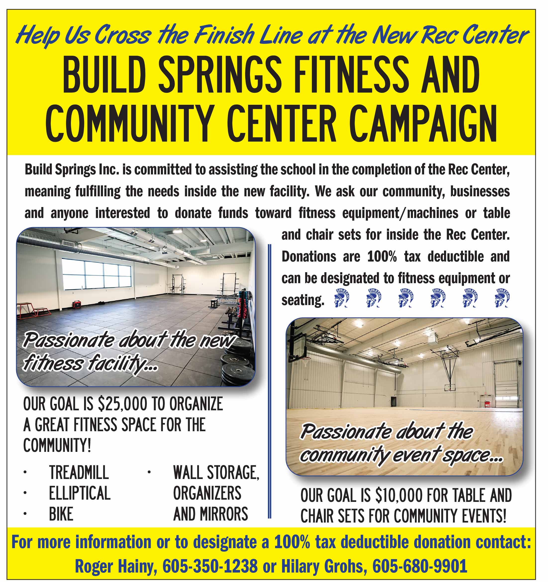 Build Springs announces Fitness and Community Center Campaign for Rec ...